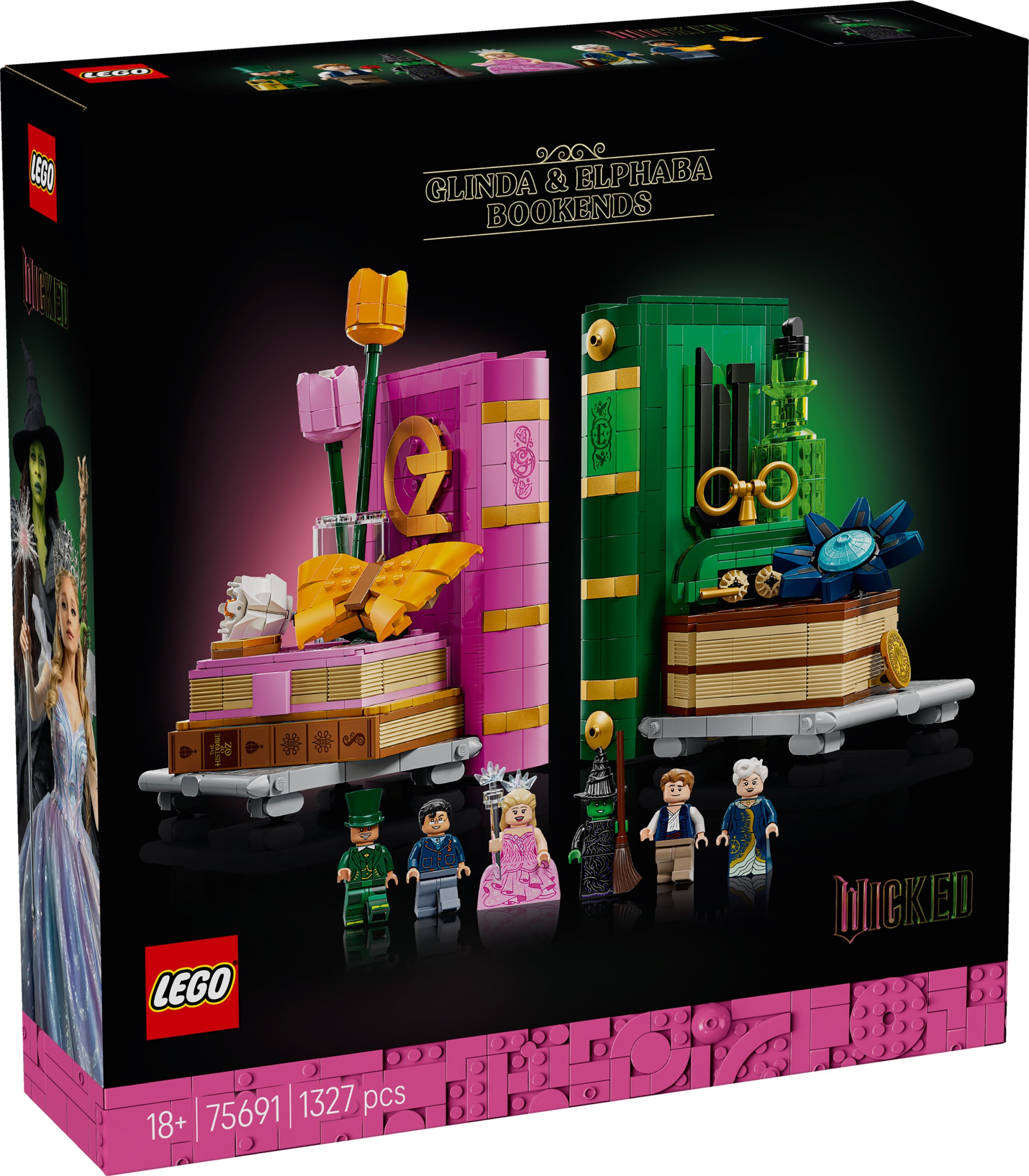LEGO Wicked Glinda & Elphaba Bookends announced, including Wicked minifigures! | Brickset